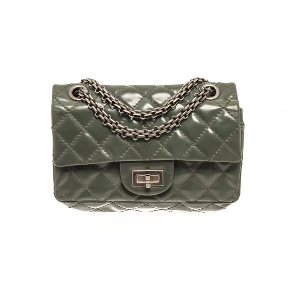 CHANEL | Bags | Chanel Olive Green Patent Leather Reissue Flap ...